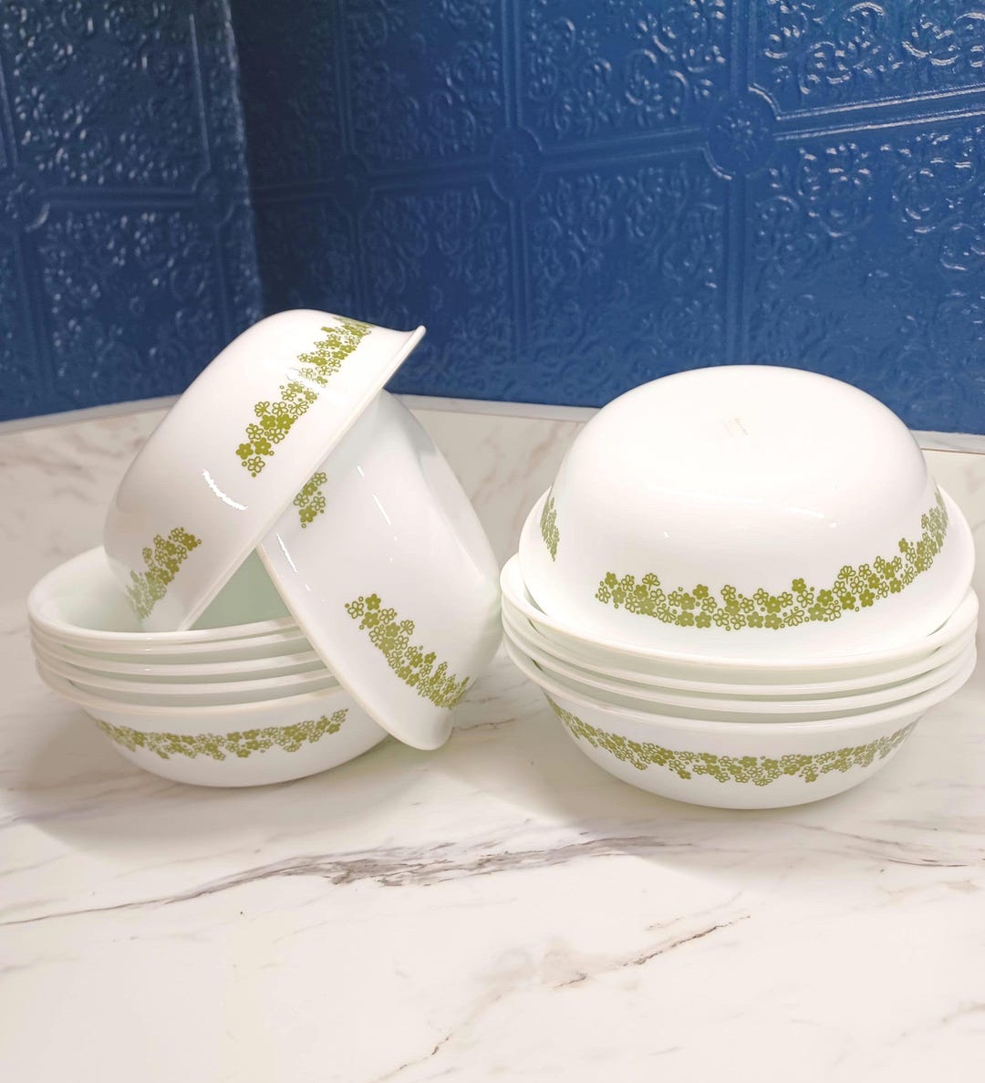 Vintage Corelle Livingware Cereal Bowls Set of 4, Spring Blossom Crazy ...