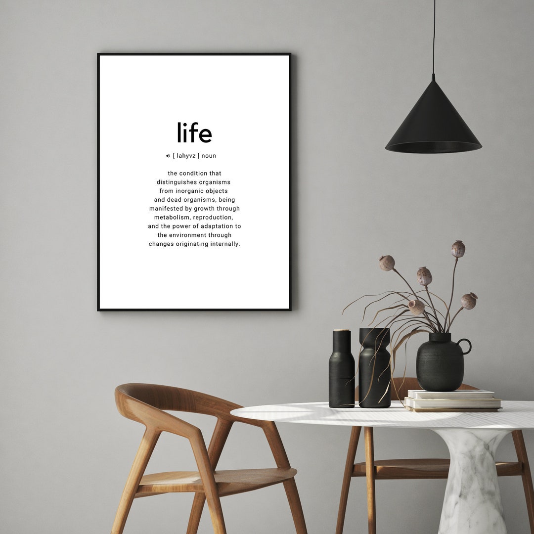 Definition Prints, Life Definition Prints, Life Quote Print, Printable ...
