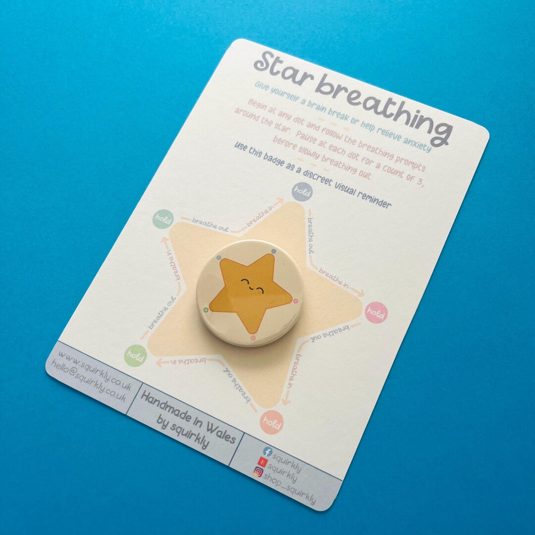 Anti Anxiety Star Breathing Guidance With Mini Badge Visual Aid Prompt ...