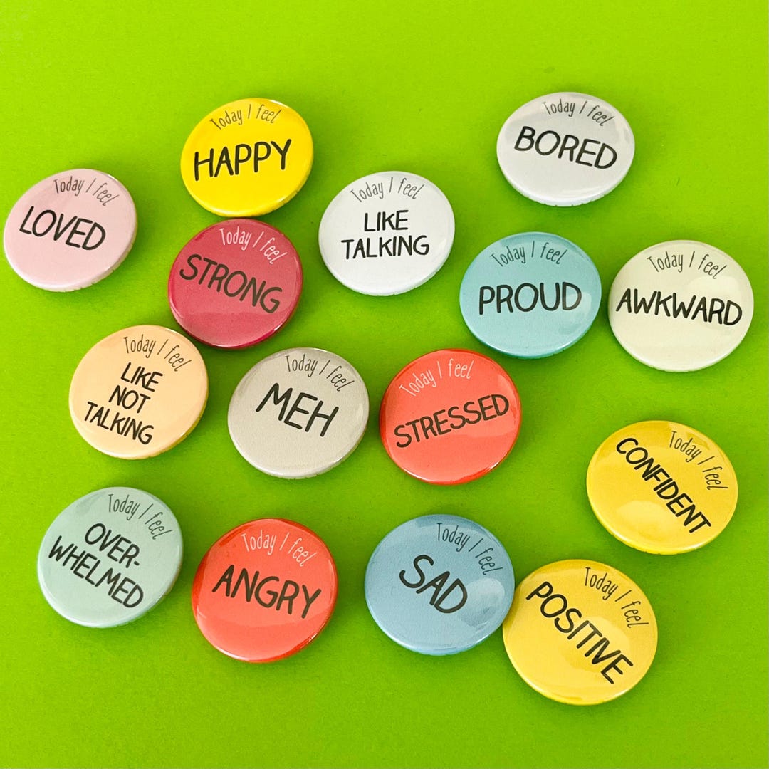 Emotion Communication Badges. Mini 1" Badges. Express Your Feelings on ...