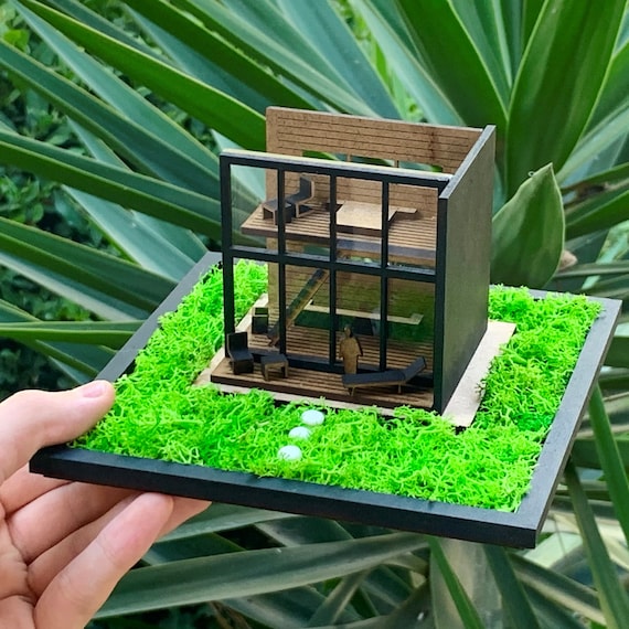 Modern Miniature Dollhouse Kit DIY Micro Dollhouse With Garden Miniature Tiny House Architectural Model Mini House Kit Etsy Australia