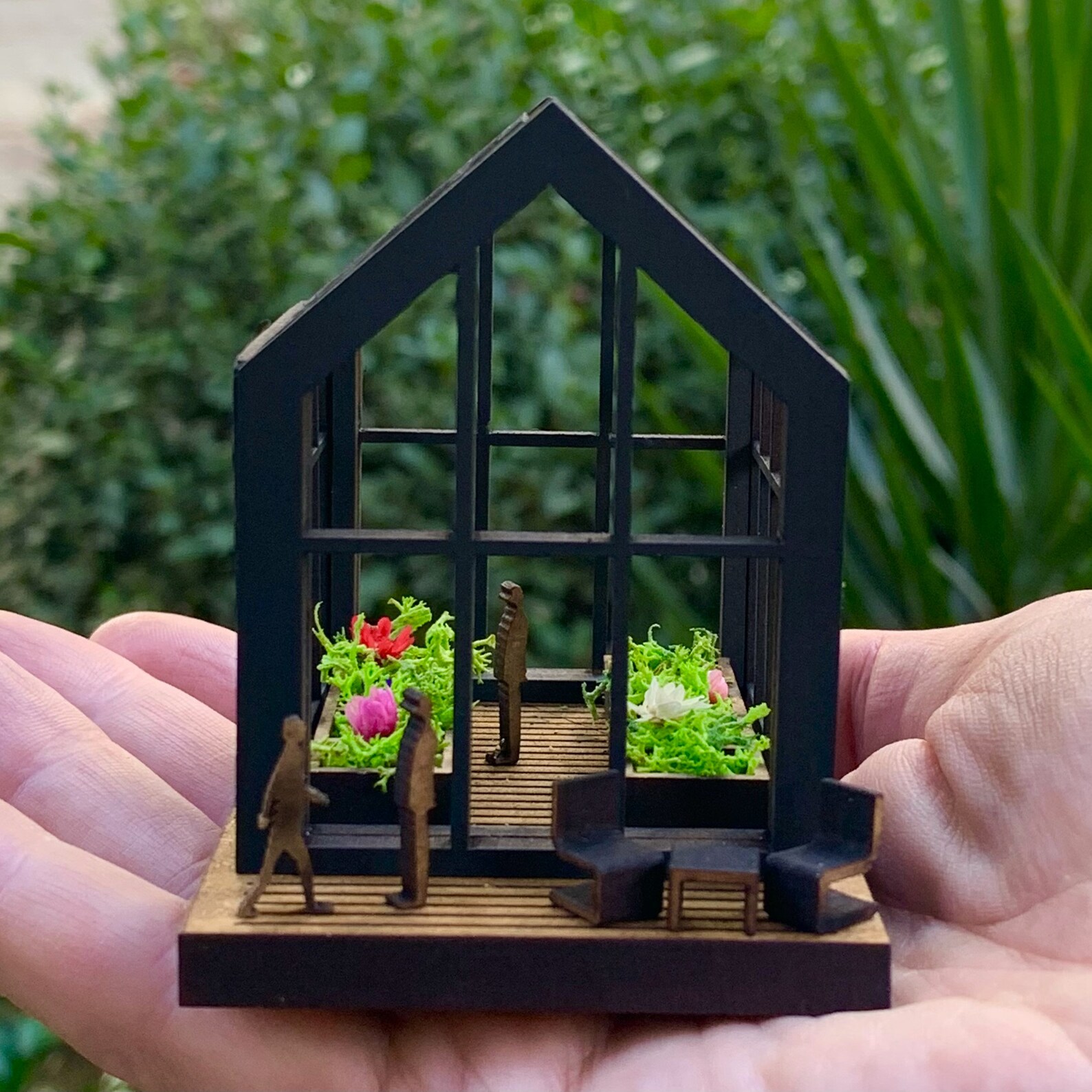 DIY Dollhouse Greenhouse Kit, Miniature Wooden Greenhouse, Miniature ...