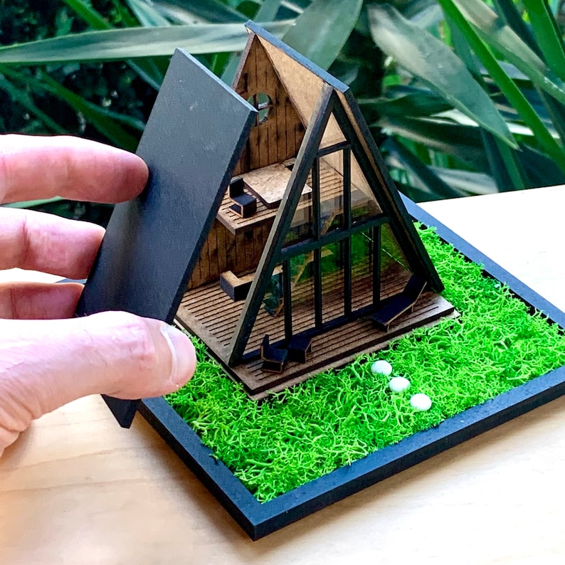 DIY Miniature House Model Mini Modern House With Garden Mini - Etsy