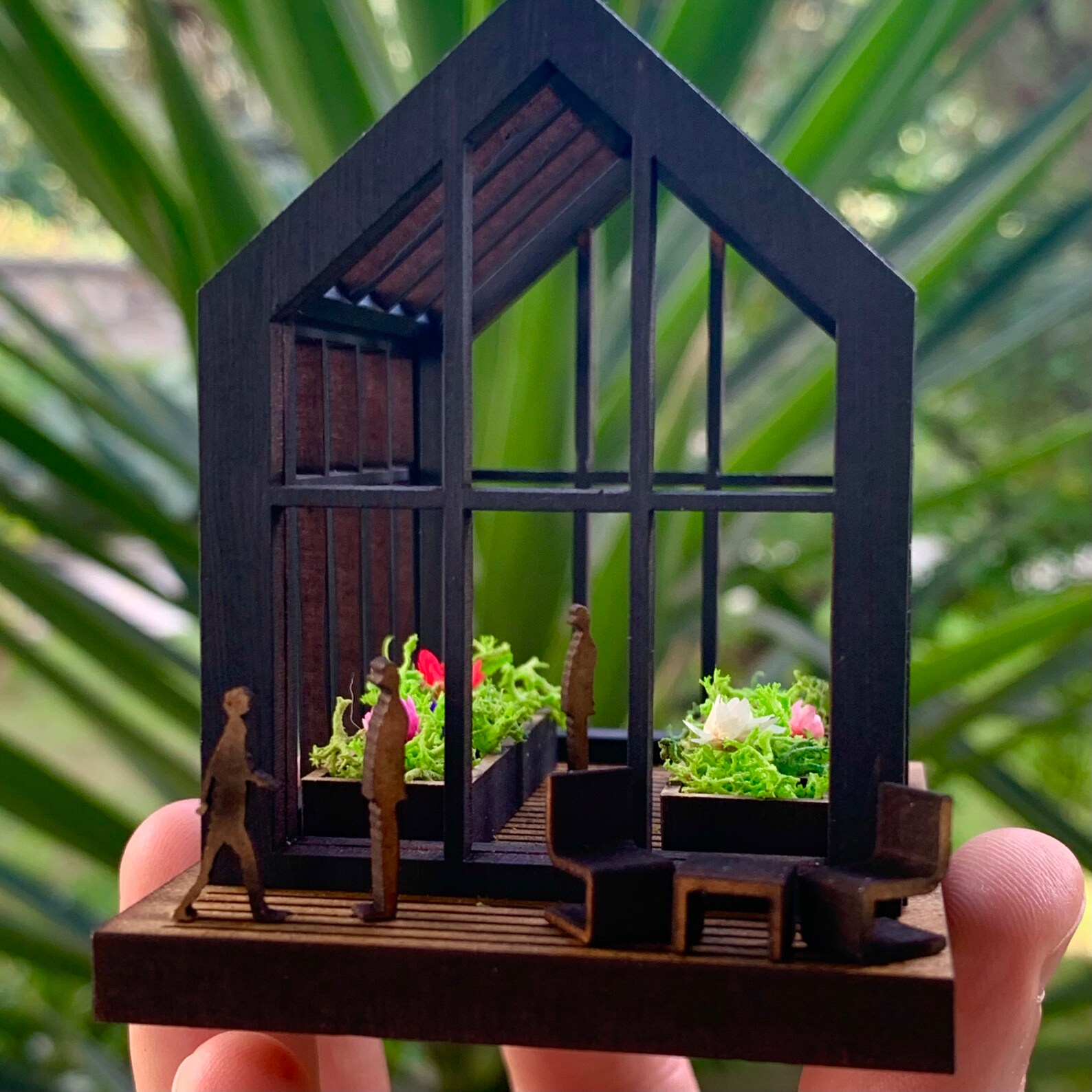 DIY Dollhouse Greenhouse Kit, Miniature Wooden Greenhouse, Miniature ...