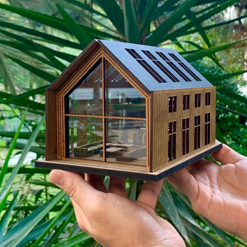 Miniature Industrial Loft House DIY Kit, 1:64 Scale Modern Wooden ...