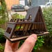 Decorative Wooden Mini House, A-frame Tiny House Architectural Model ...