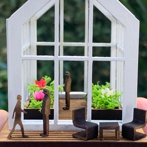Miniature Conservatory DIY Kit, Dollhouse Greenhouse, Wooden Garden ...