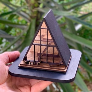 Miniature A Frame House Assembled Architectural Model, Gift for A Frame ...