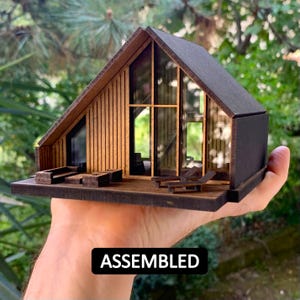 Modern Scandinavian House Model, Miniature A Frame Building, Micro ...