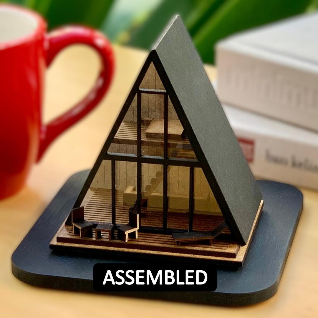 Miniature A Frame House Assembled Architectural Model, Gift for A Frame ...
