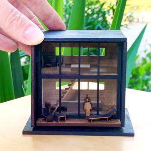 DIY Modern Mini House Kit, Miniature Tiny House Model, Micro Dollhouse ...