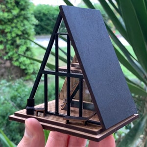 DIY Modern House Kit, Micro Dollhouse, Miniature Tiny House, Wooden ...