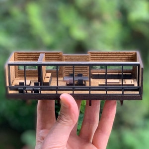 Mid-century Modern Stilt House DIY Kit, 1:100 Scale Wooden Micro ...