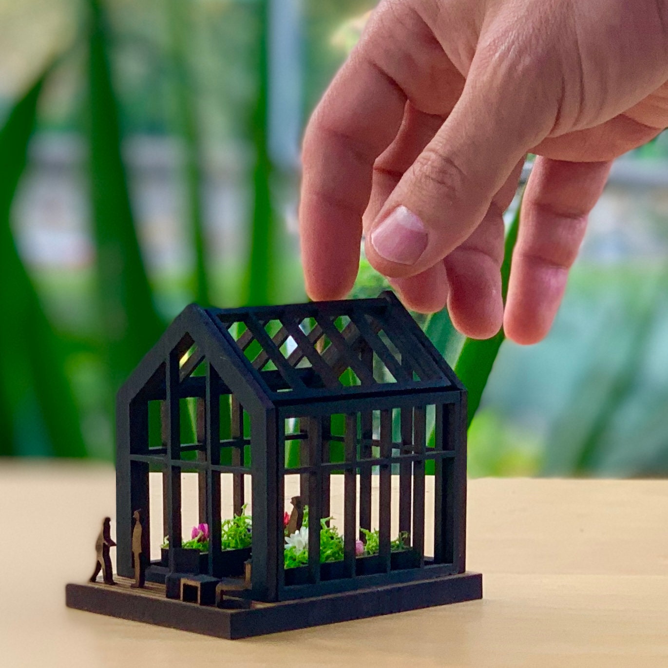 DIY Dollhouse Greenhouse Kit, Miniature Wooden Greenhouse, Miniature ...