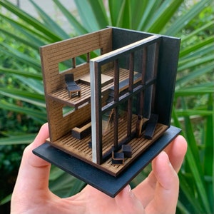 DIY Modern Mini House Kit, Miniature Tiny House Model, Micro Dollhouse ...