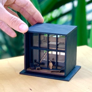 DIY Modern Mini House Kit, Miniature Tiny House Model, Micro Dollhouse ...