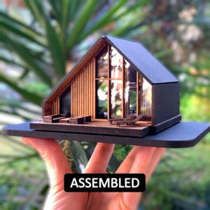 Modern Scandinavian House Model, Miniature A Frame Building, Micro ...