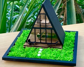 1:24 Miniature Expanded A-frame House, Wooden Dollhouse, Diy Kit - Etsy UK