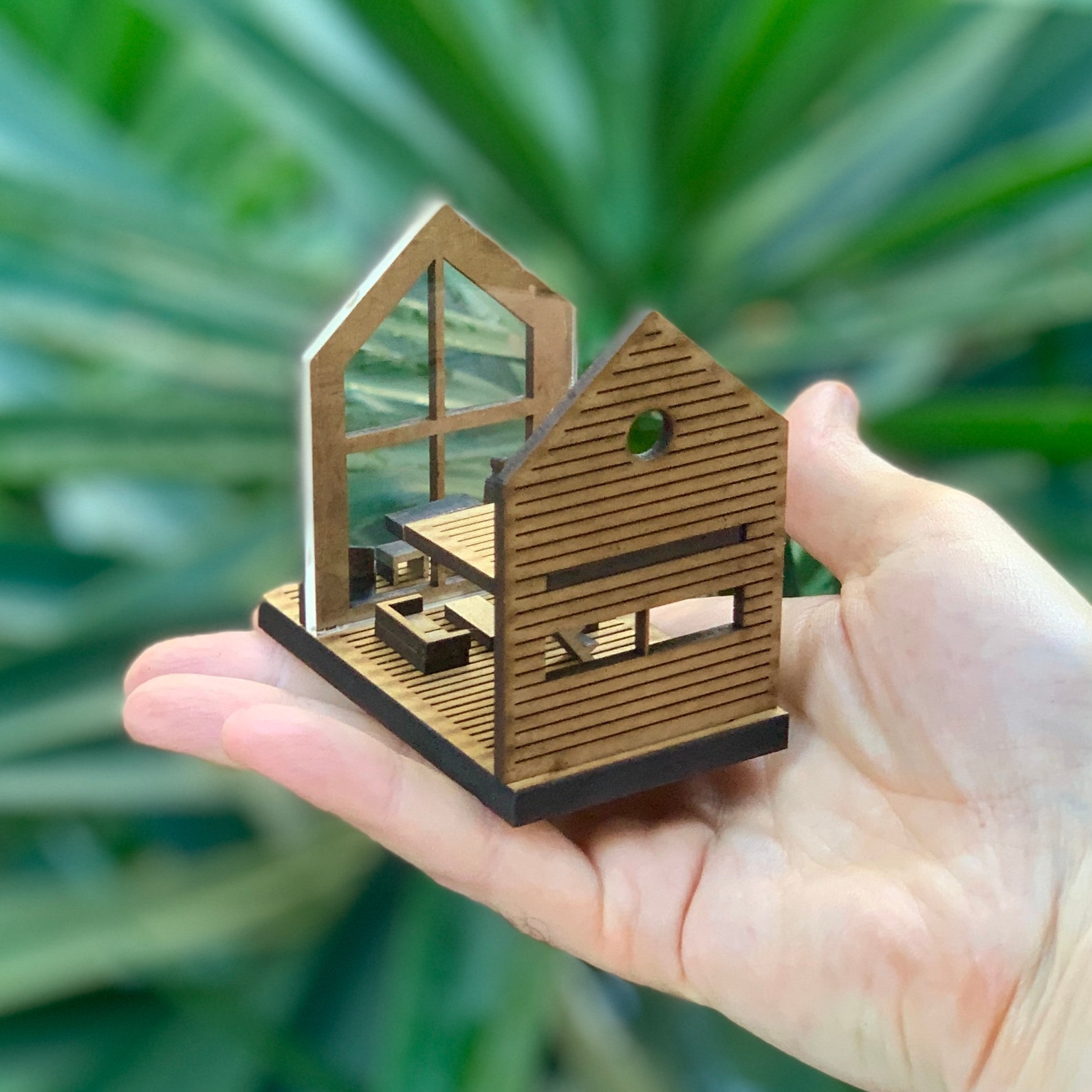DIY Miniature Cabin House, Modern Wooden Tiny Cabin, Micro Dollhouse ...