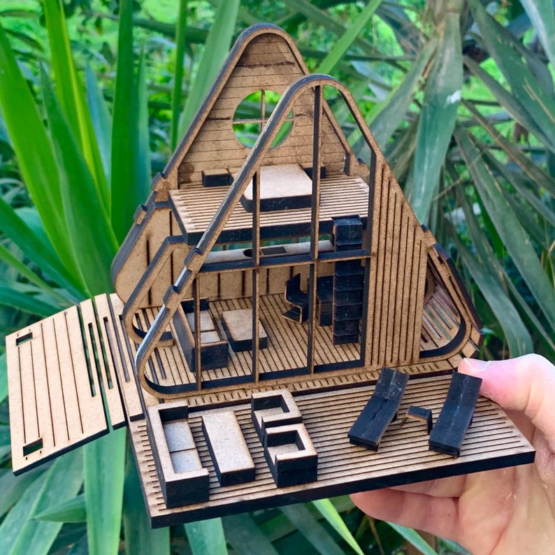 A Frame Miniature House Kit (1:48) – Premium DIY Micro Dollhouse With ...