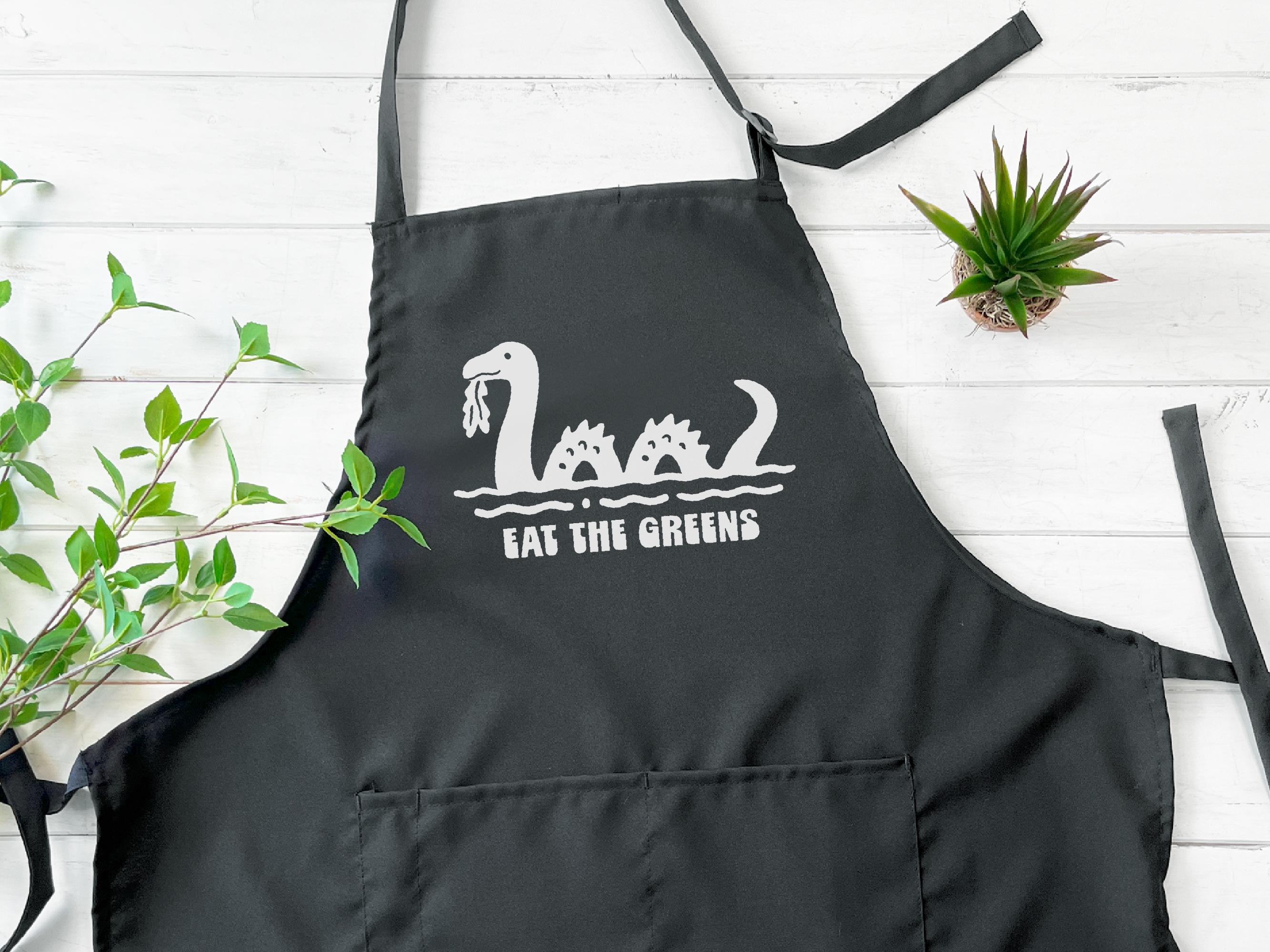 Loch Ness Monster Eating Seaweed SVG Eat the Greens Graphic Tee, Funny ...