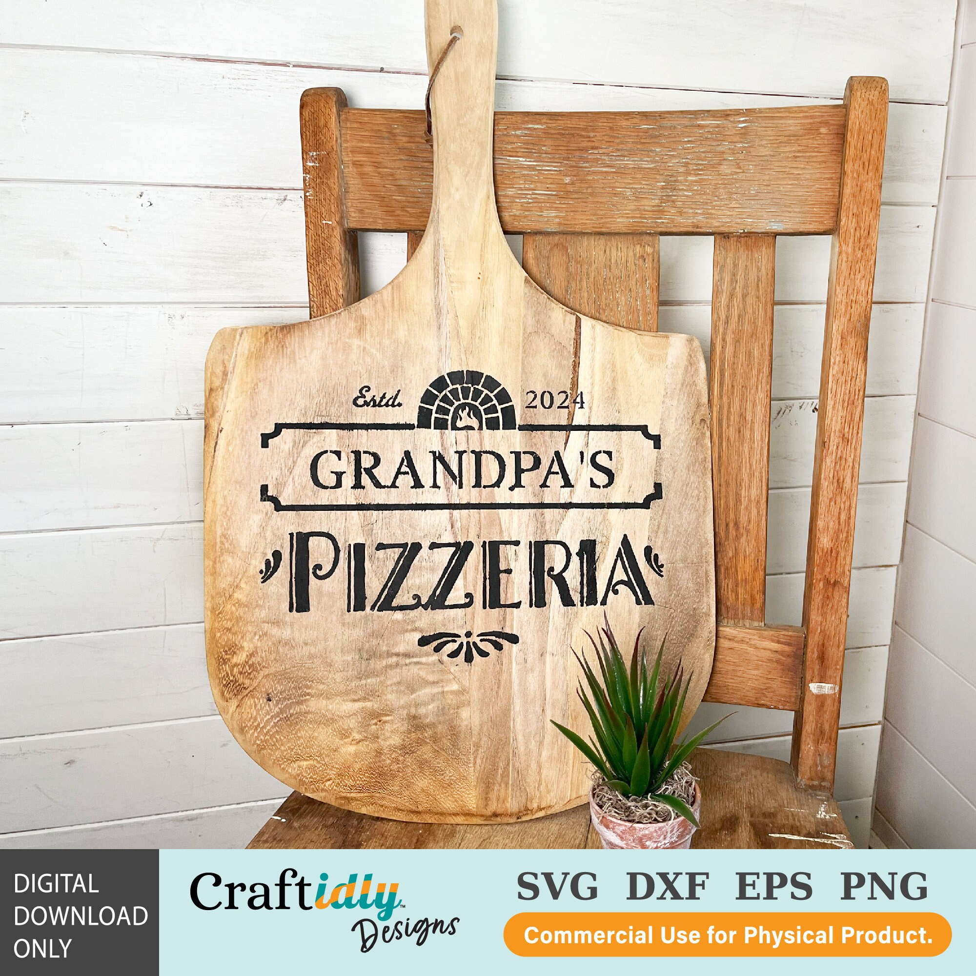 Custom Pizzeria With Brick Oven SVG, Stencil Cut File, Brick Oven Pizza ...
