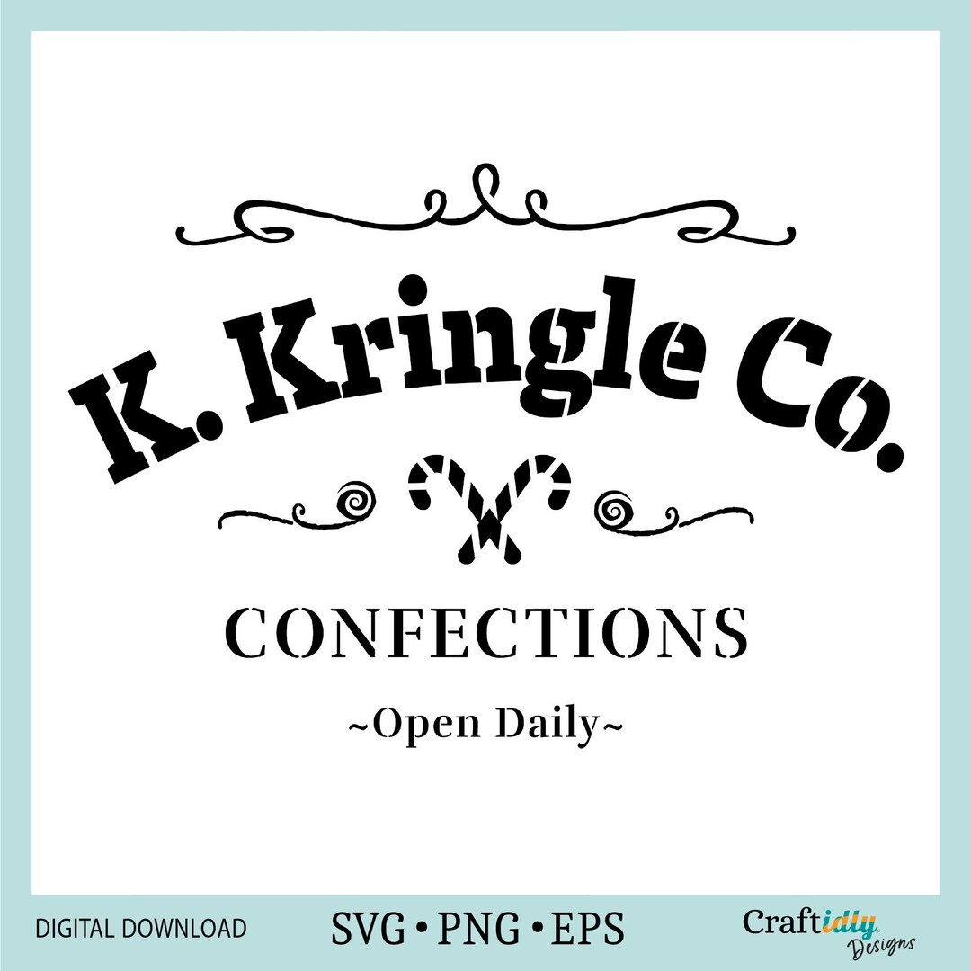 Kringle Candy Cane Confections SVG, Kringle Candy Co., Holiday Cut File ...