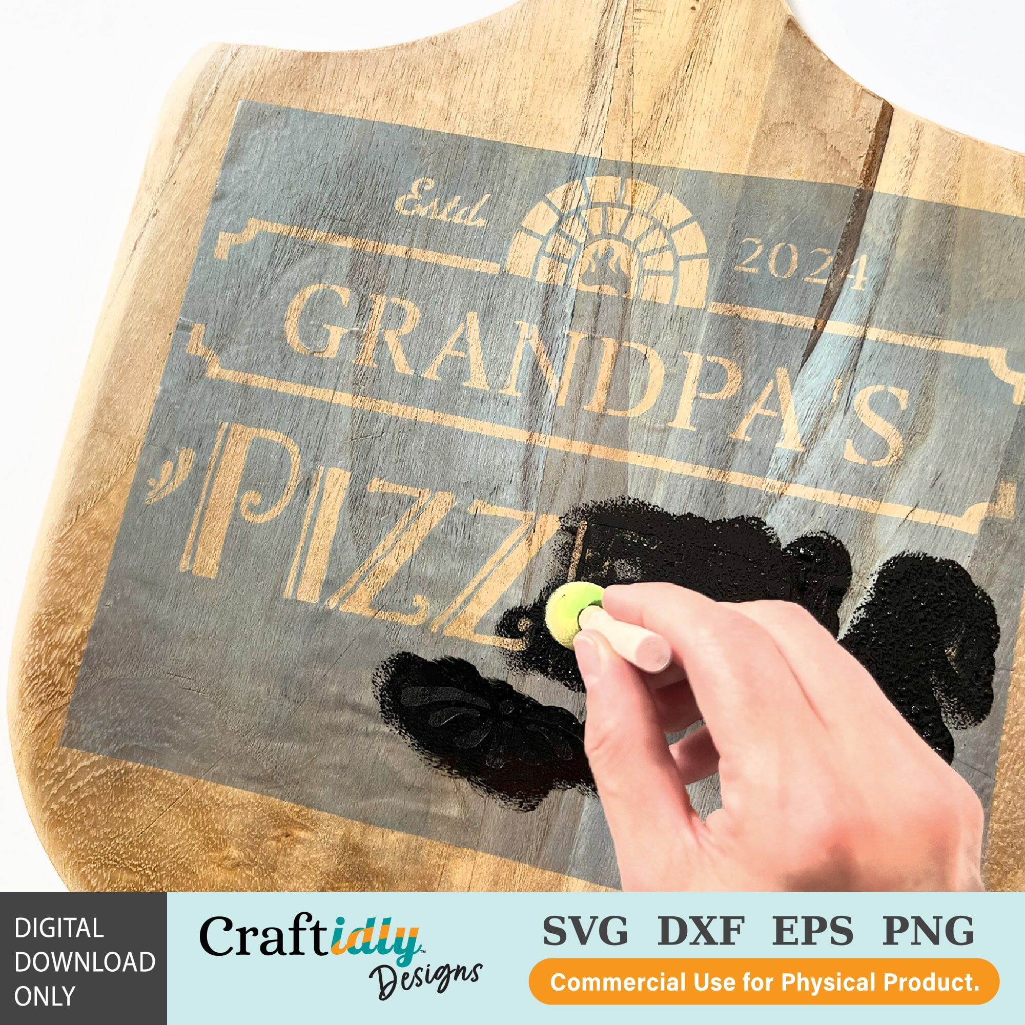 Custom Pizzeria With Brick Oven SVG, Stencil Cut File, Brick Oven Pizza ...