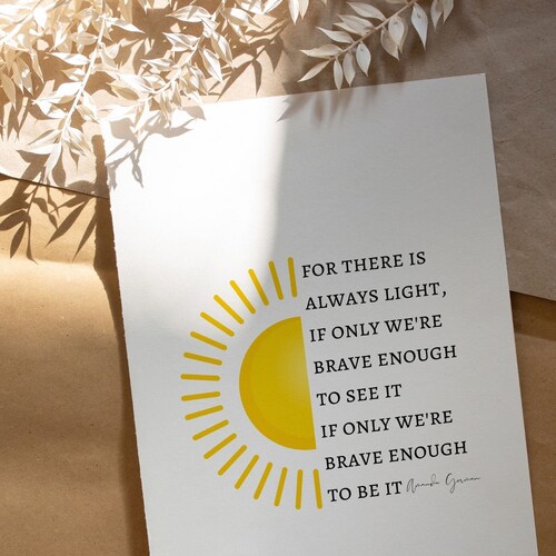 There is Always Light Amanda Gorman Poem Print Poster Brave | Etsy