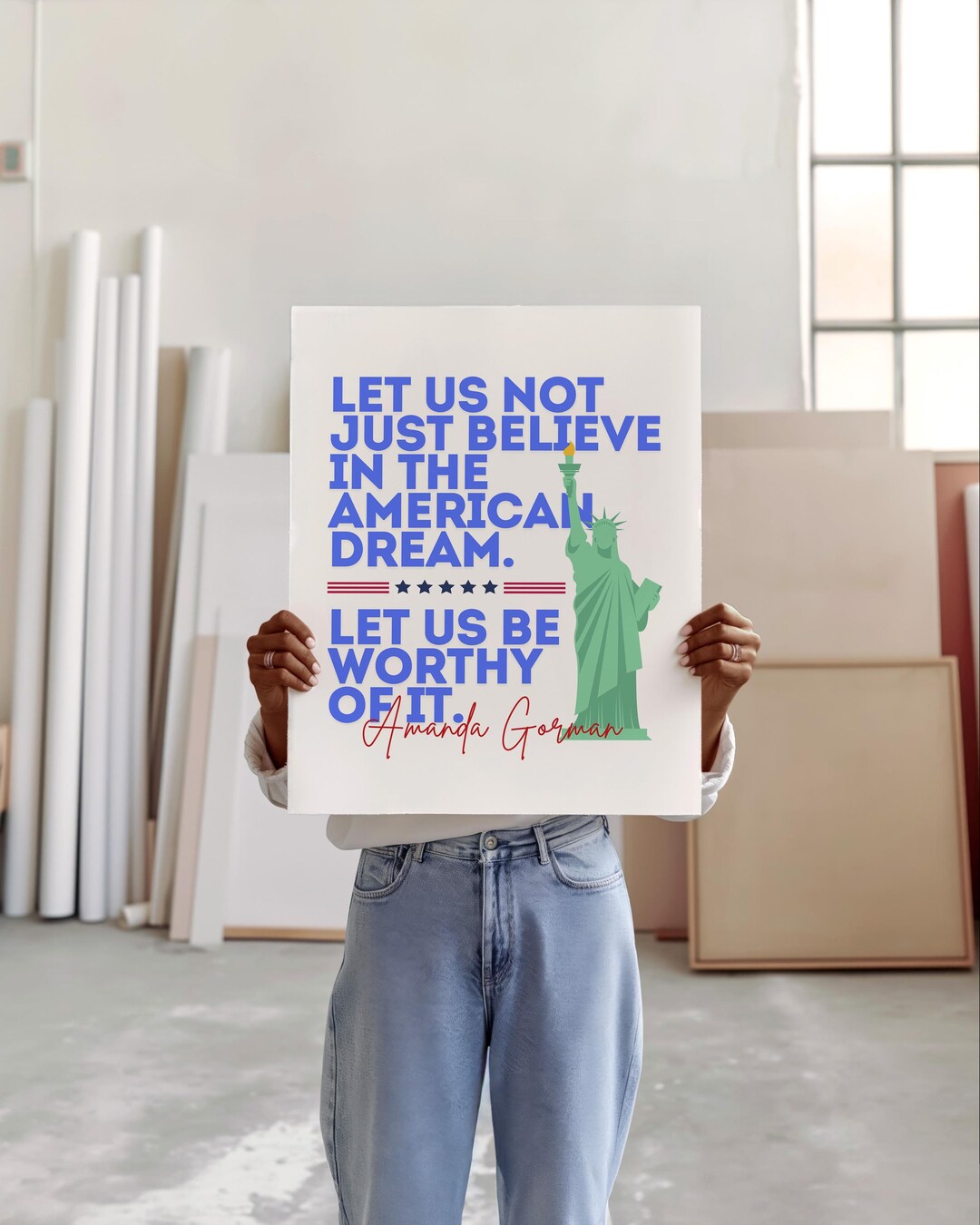 American Dream Amanda Gorman DNC Poem Print Poster, Brave, Kamala ...