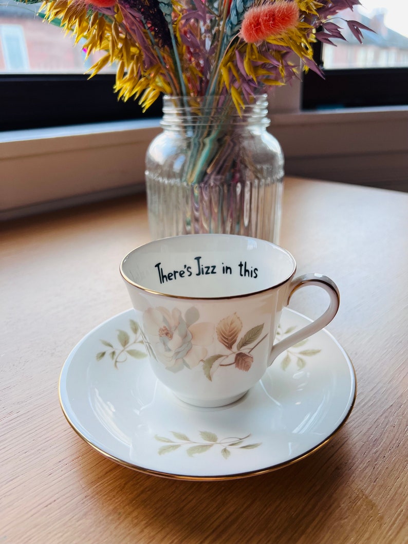 Insult Tea Cup and Saucer Vulgar Tea Cup Novelty Gift Rude Personalised ...