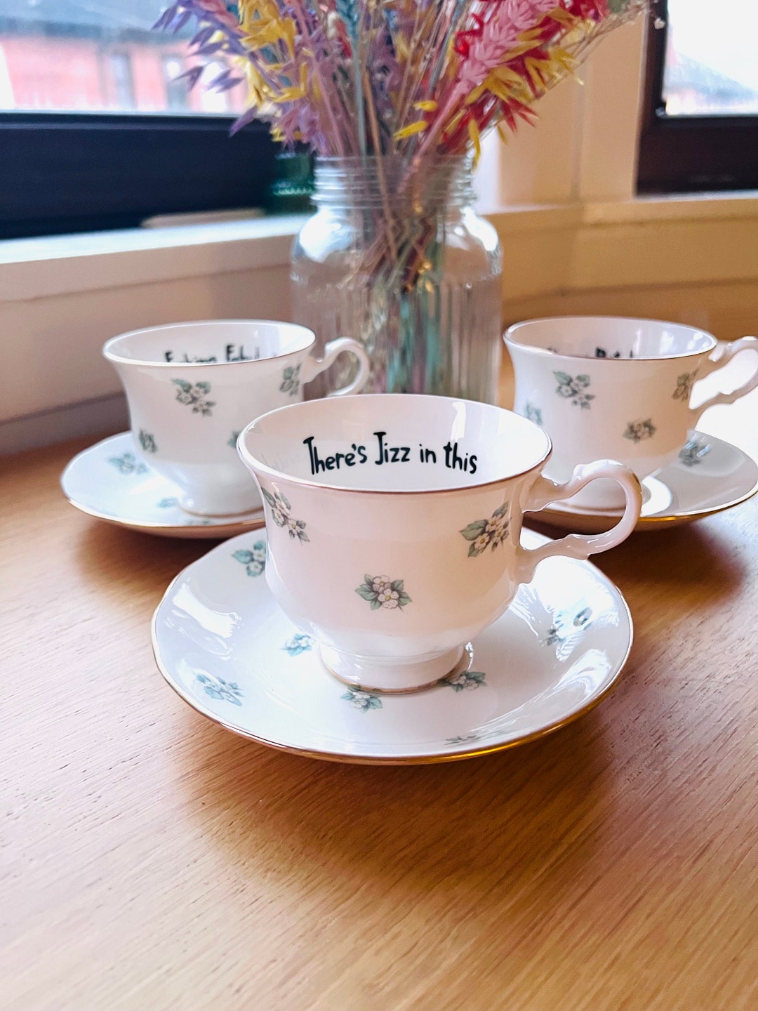 Insult Tea Cup and Saucer Vulgar Tea Cup Novelty Gift Rude Personalised ...