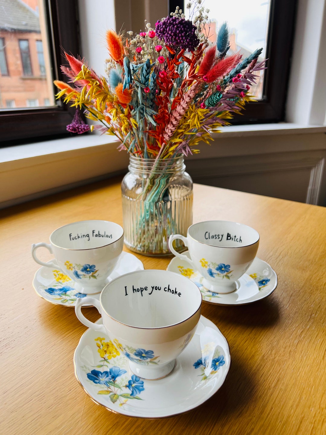 Insult Tea Cup and Saucer Vulgar Tea Cup Novelty Gift - Etsy