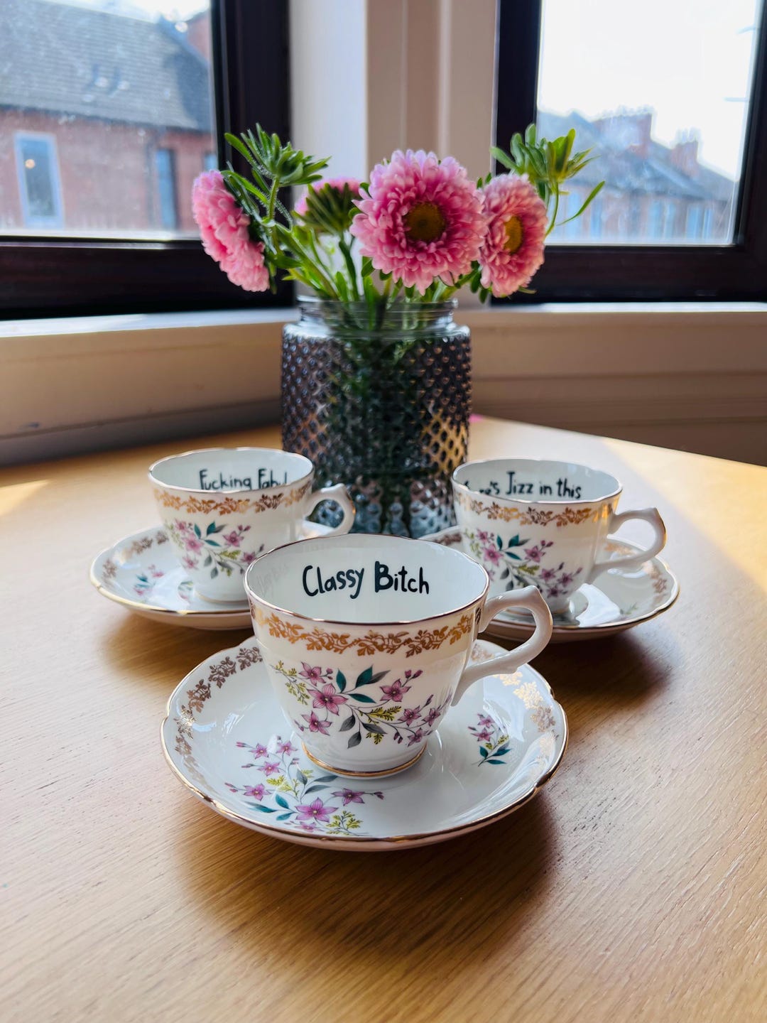 Insult Tea Cup and Saucer Vulgar Tea Cup Novelty Gift Rude Personalised ...