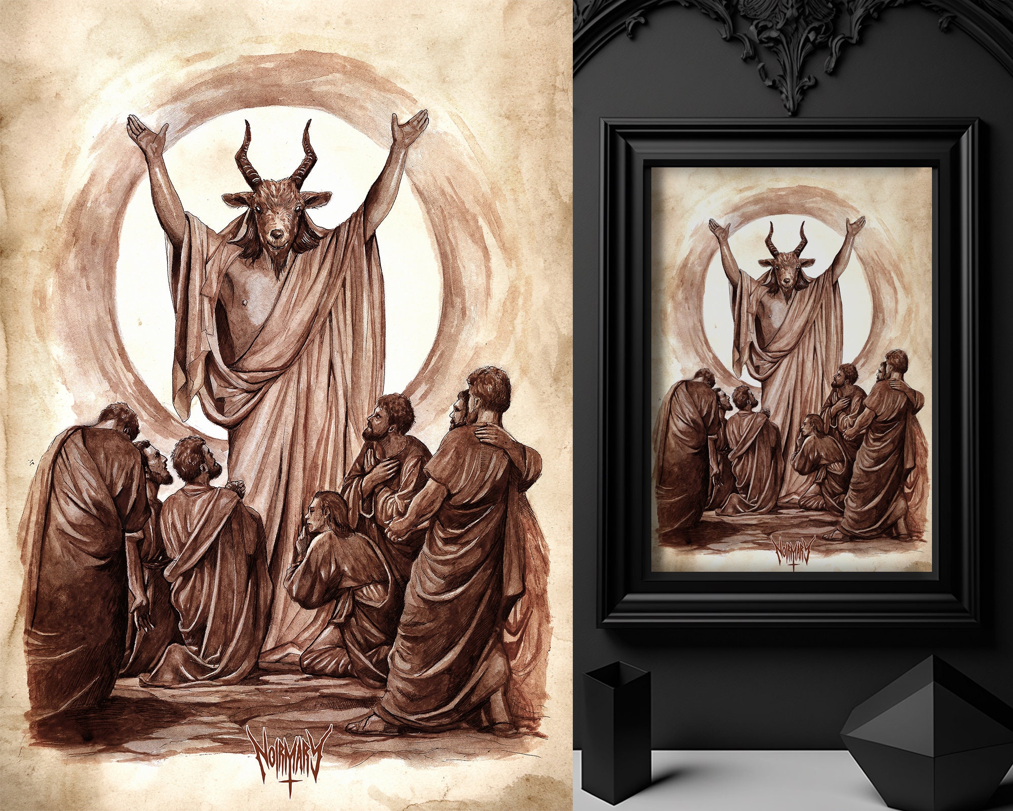 Conjunto de 6 pinturas satánicas / Baphomet / Descarga - Etsy España