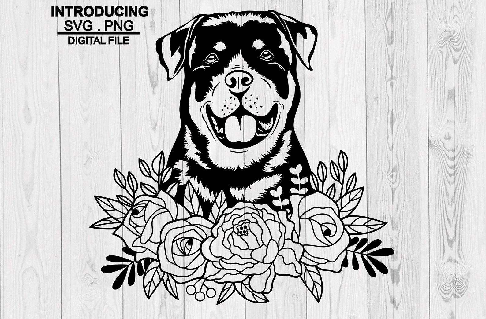 Rottweiler Svg Rottweiler Dog Svg Rottweiler Flower Svg - Etsy Canada