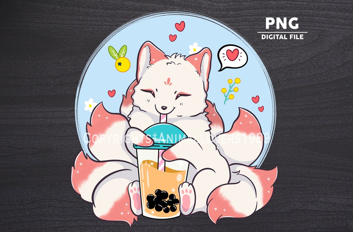 Boba Fox Png Fox Png Fox Boba Tea Png Boba Tea Fox Png Fox - Etsy Canada