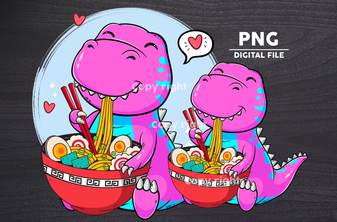 Dinosaur Ramen Png Dinosaur Eating Ramen Png Dinosaur Png - Etsy