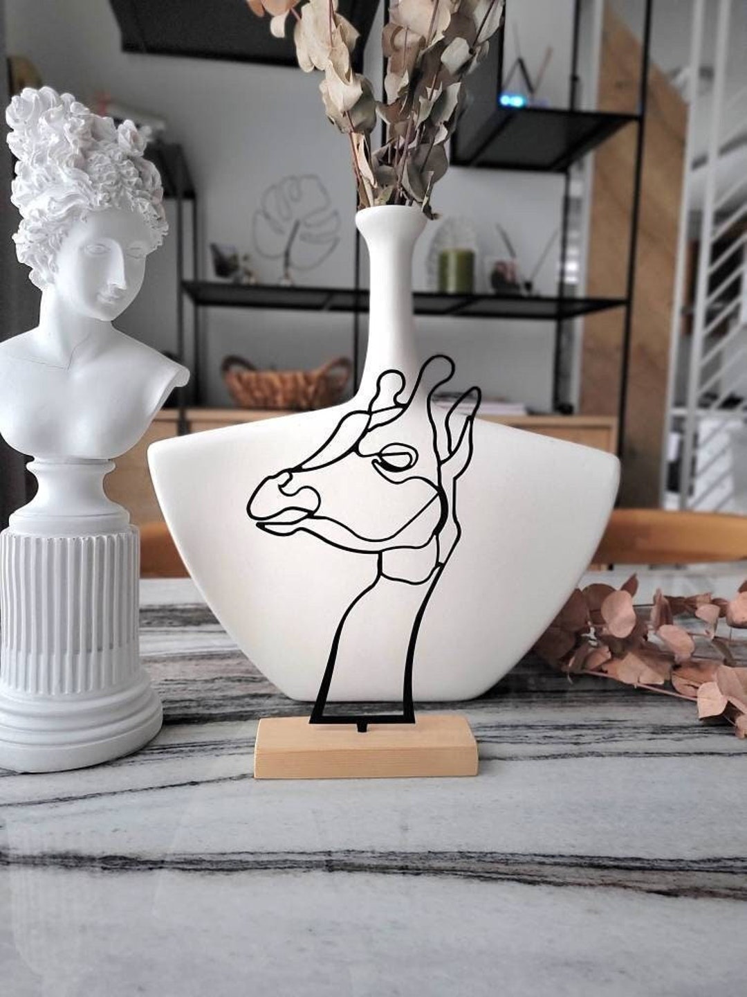 Giraffe Shelf Decor, Black Metal Home and Office Decorating Object - Etsy