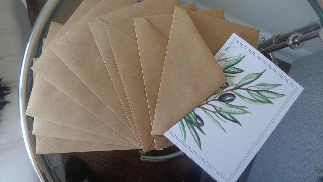 Olive Branch Watercolor Cards: Linen Paper, Blank Inside (boxset of 10 ...