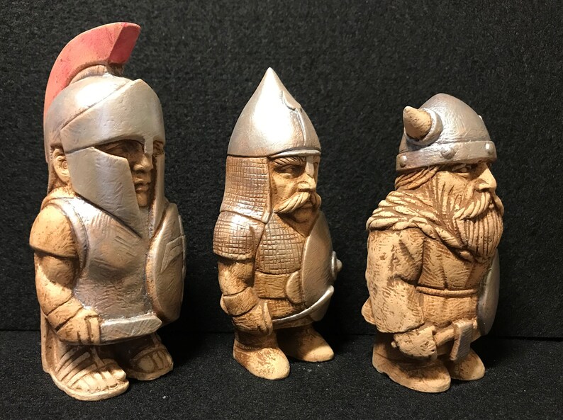 Warriors Art Sculpture 3-item Set Mini Statues Roman - Etsy