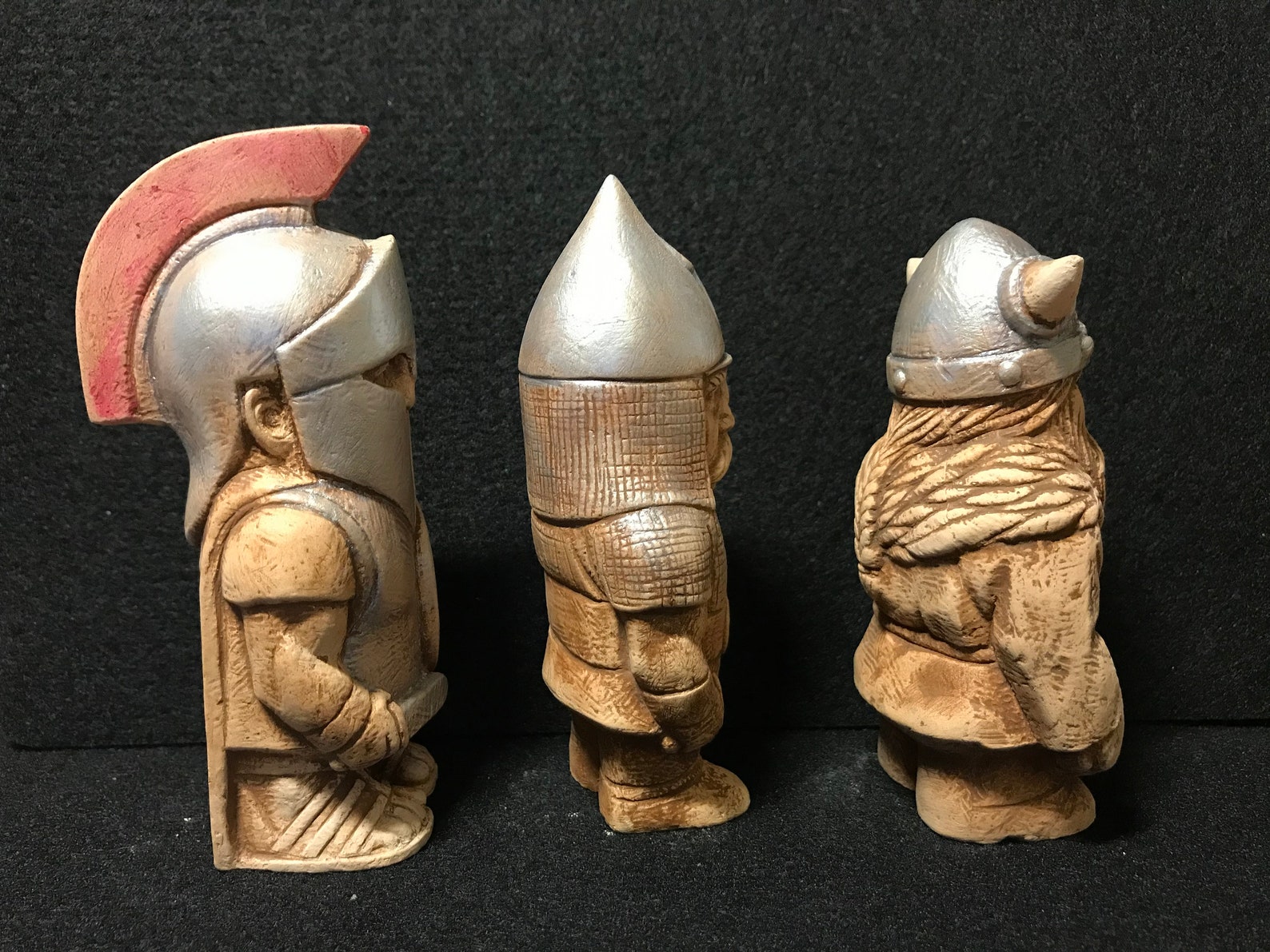 Warriors Art Sculpture 3-item Set Mini Statues Roman - Etsy