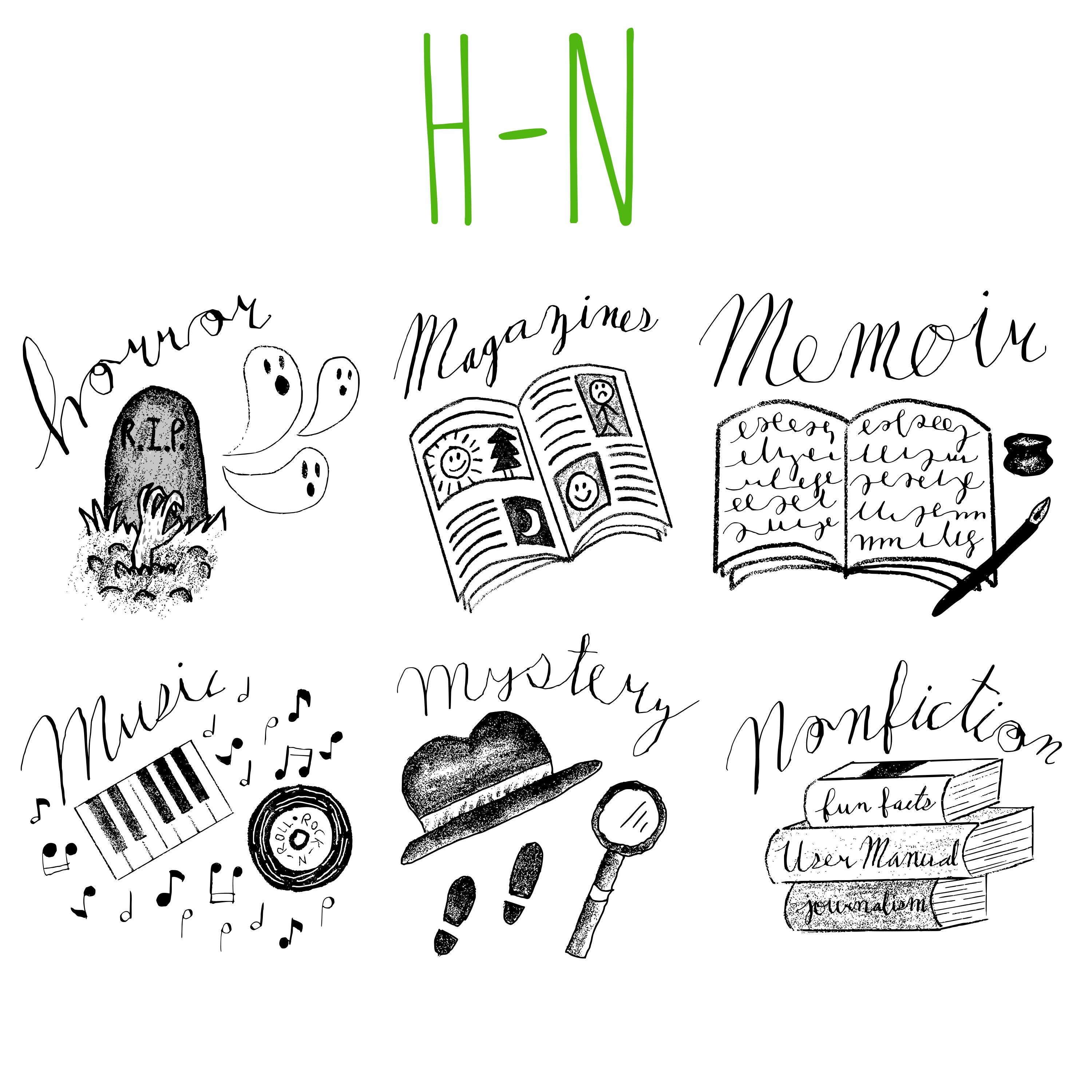 26 Library Genre Bookshelf Tabs | Personal Home Library Signs, Labels ...