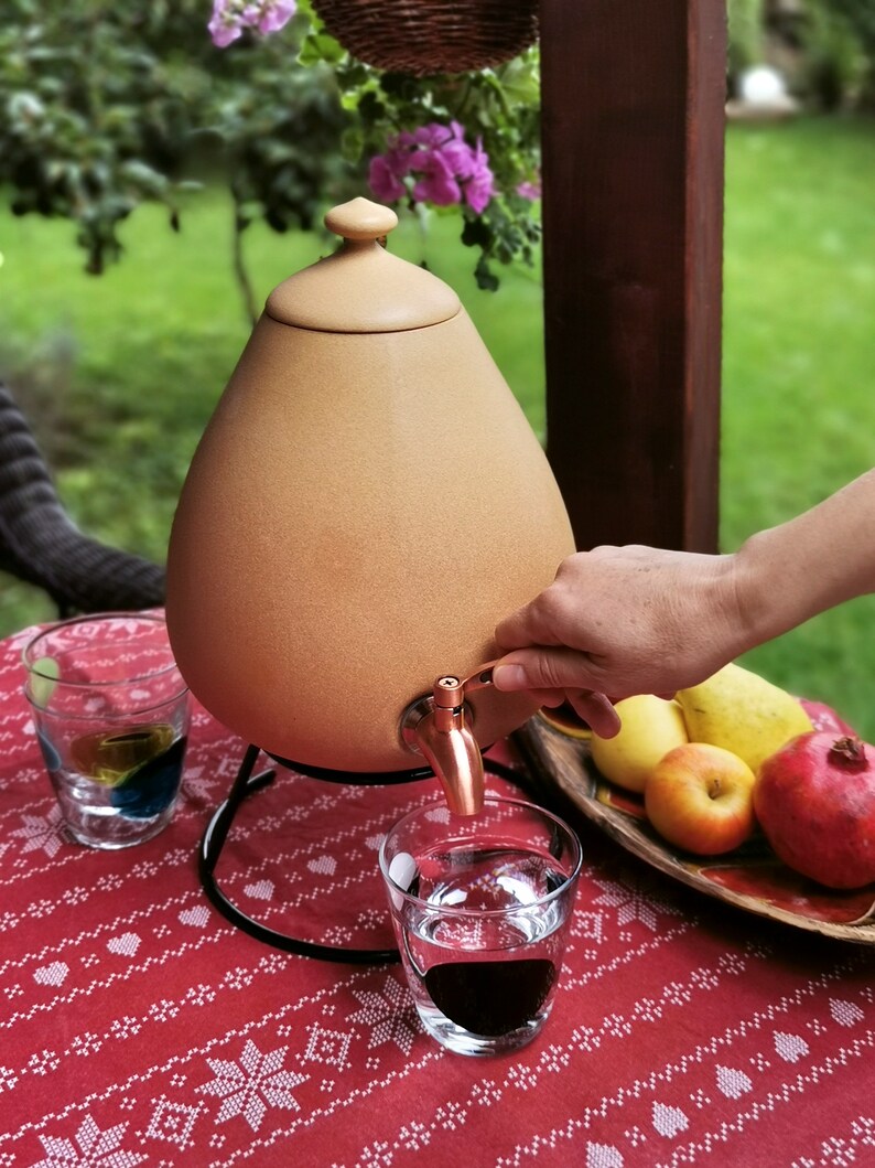 Ceramic Water Dispenser crock With Metal Tap Approx. 1.3 Gal. 5L ...