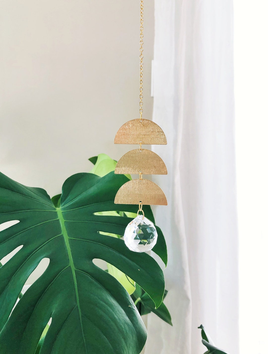 Semi Circle Suncatcher, Gold Modern Sun Catcher Mobile, Suncatchers for ...