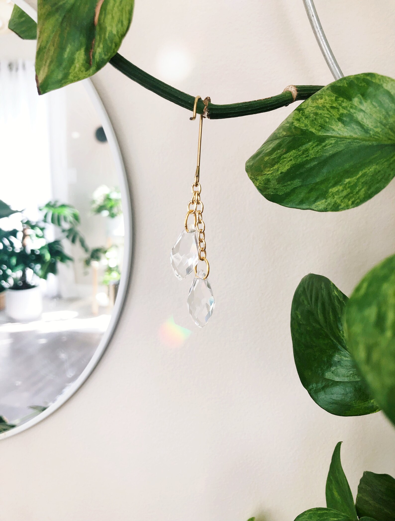 Crystal Suncatcher Plant Charm Houseplant Hanger Hanging - Etsy