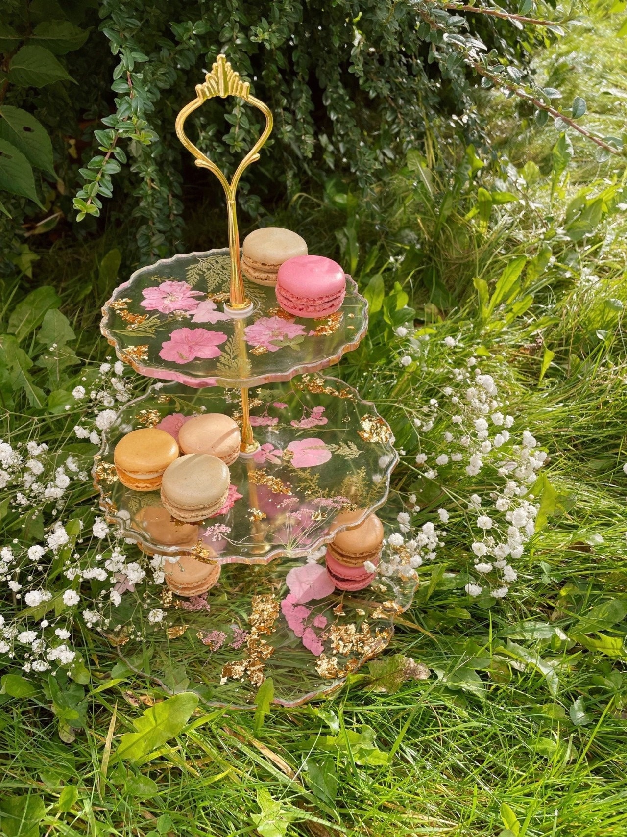 Three Tier Resin Pressed Flower Cake Stand Handmade - Etsy