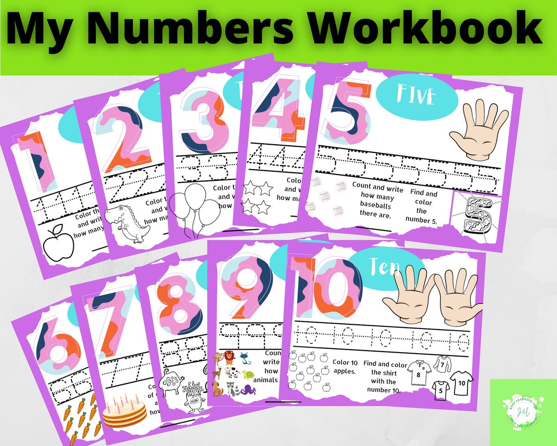 My Numbers Workbook for Preschool - Etsy