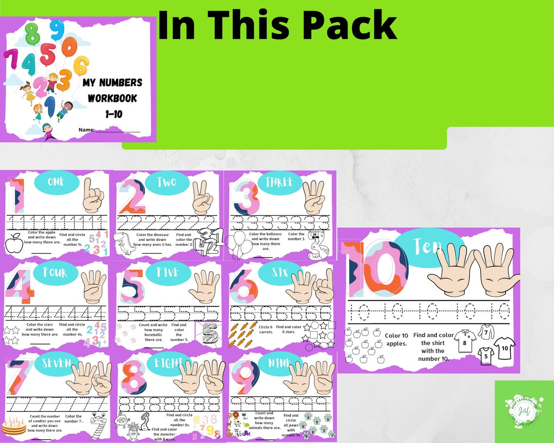 My Numbers Workbook for Preschool - Etsy