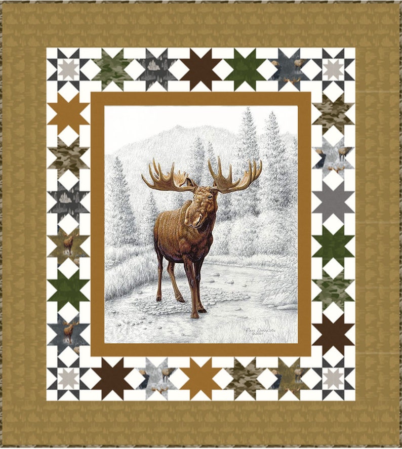 CUSTOMIZED Big Game Panel Quilt Kit With Moose & Elk Options 100% ...